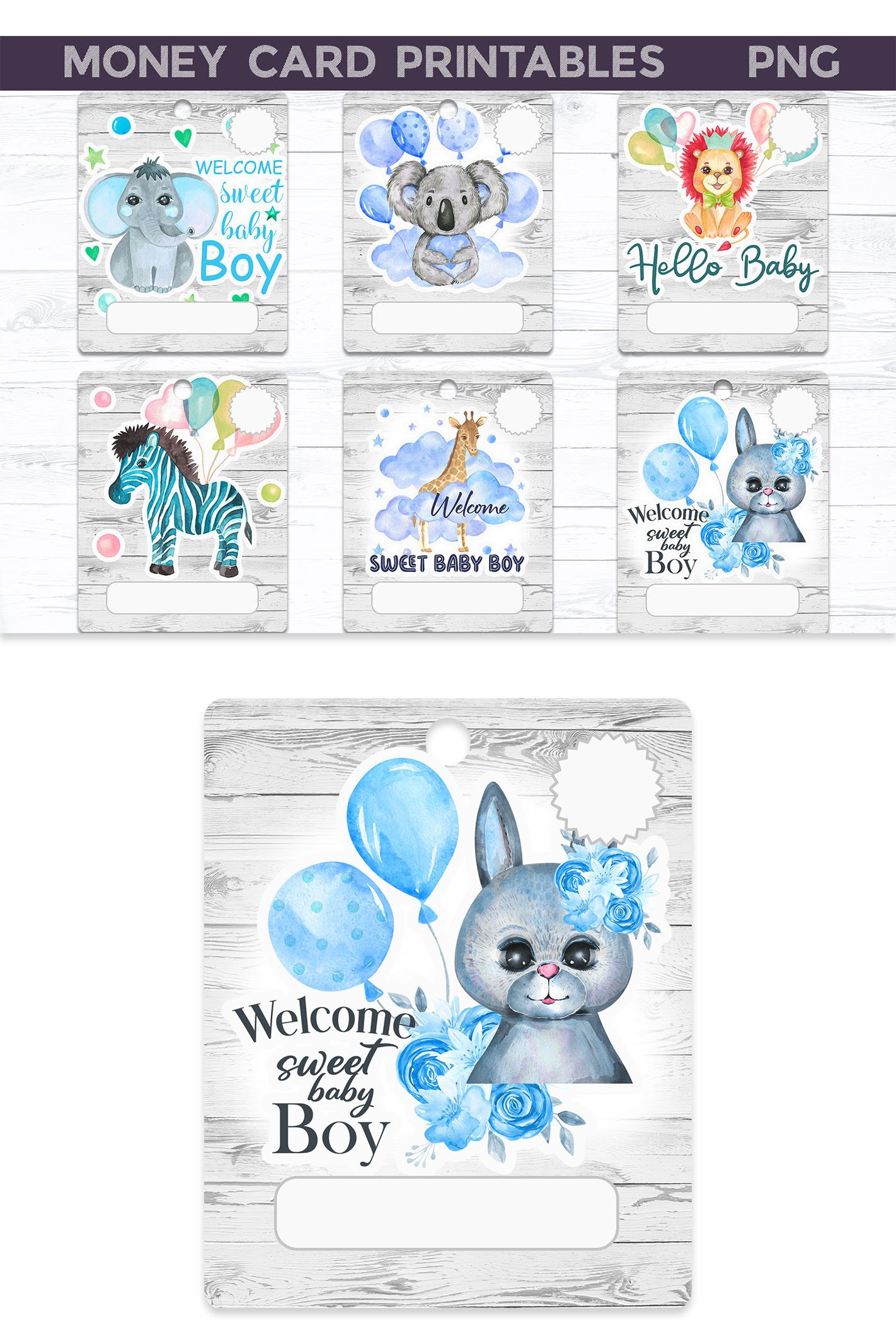Baby Boy Money Card Printable | New Baby Money Holder