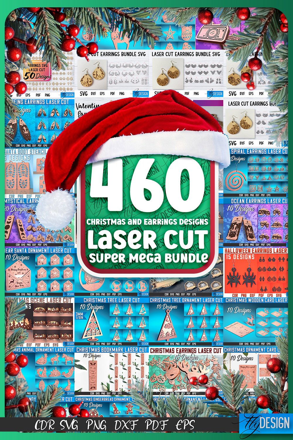 Christmas Super Mega Bundle SVG | Earrings Laser (2901324)