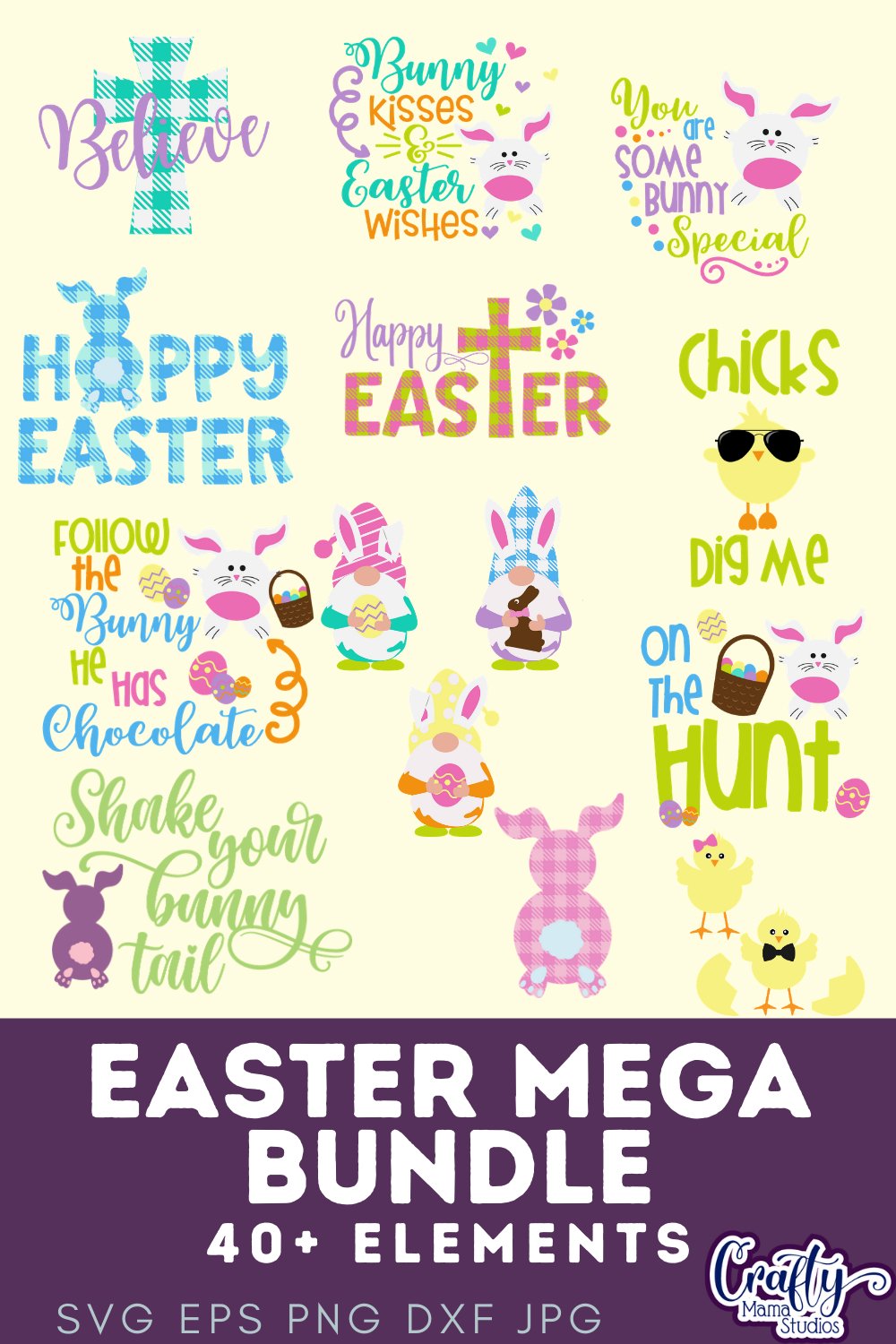 Easter Svg Bundle | Mega Bundle Of 40 Spring Cut Files