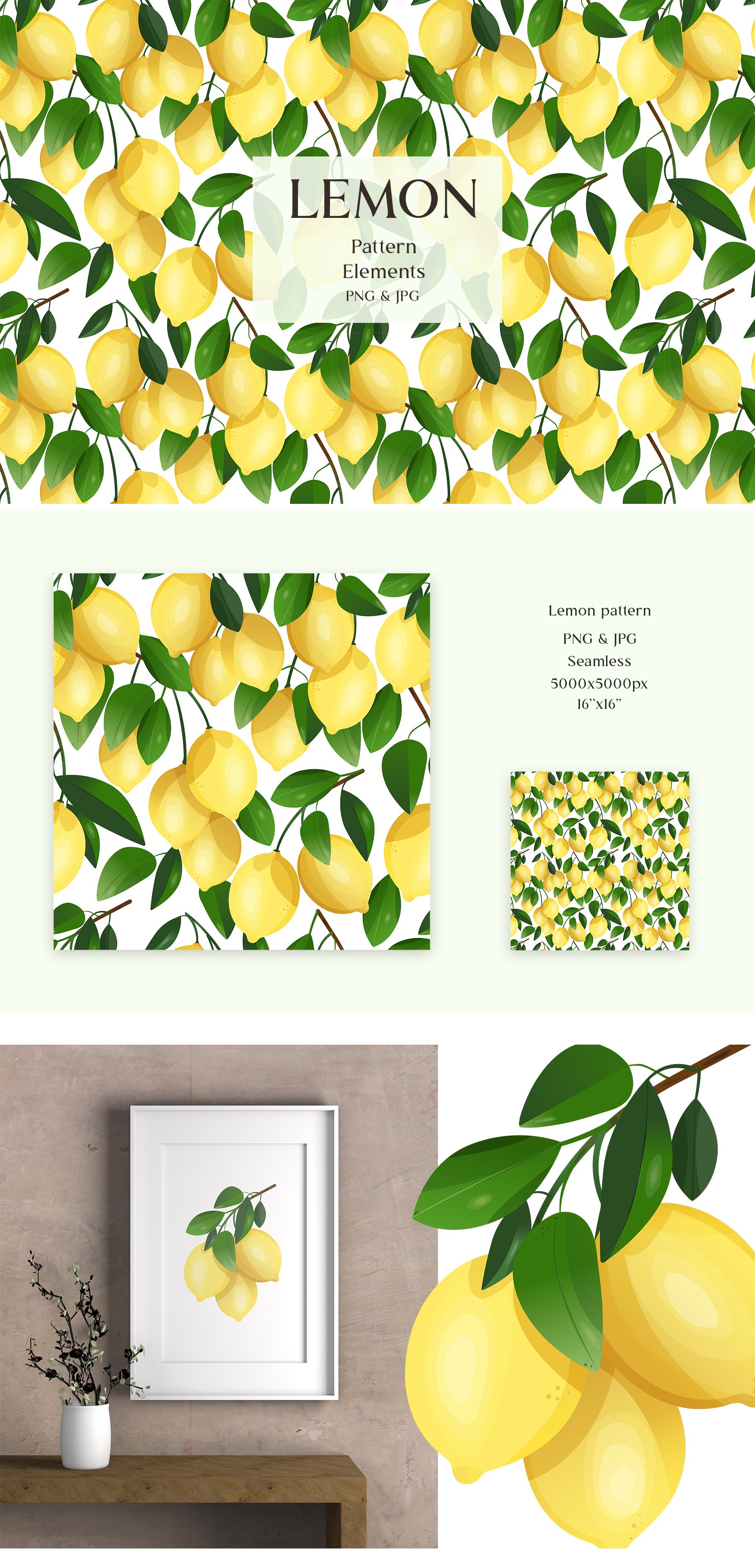 Lemon Pattern and cliparts (2004860)