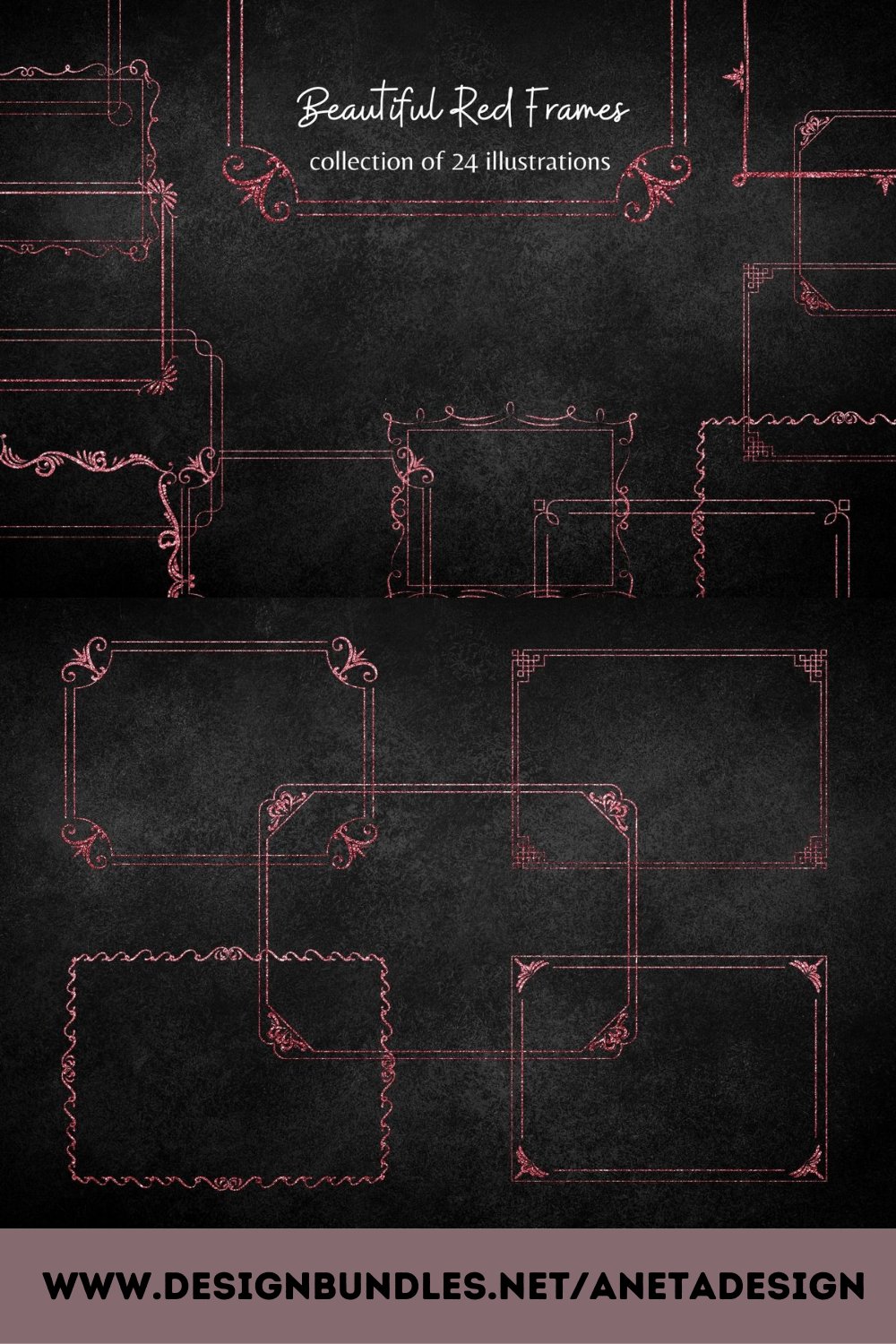 Red Glitter Frames Collection (2492037)