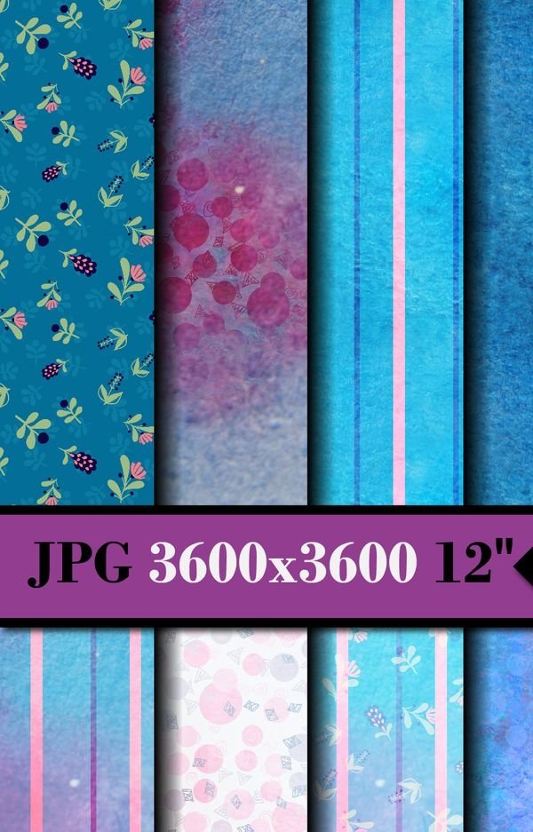 Scrapbook Digital Paper Blueberry set (738438)
