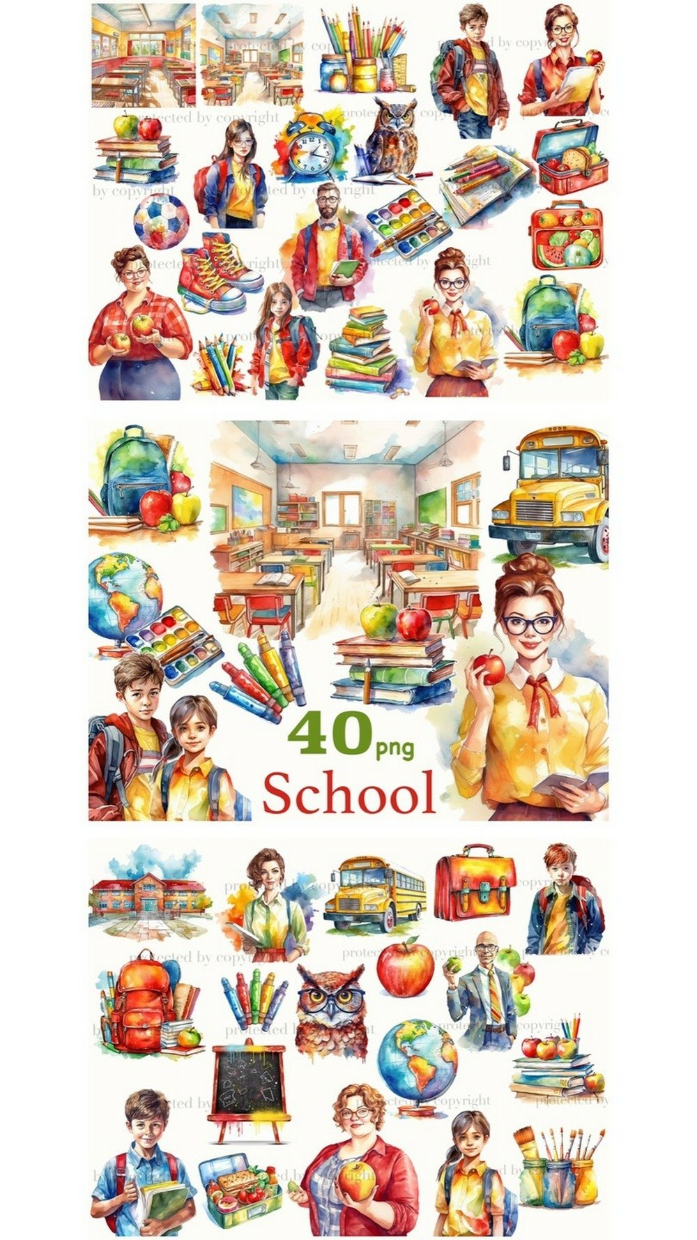 Back To School Clipart | Elementary Illustration PNG