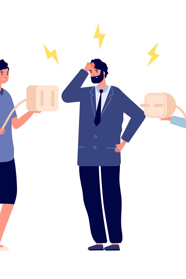 People disconnect plug. Connect error, cable offline mainten