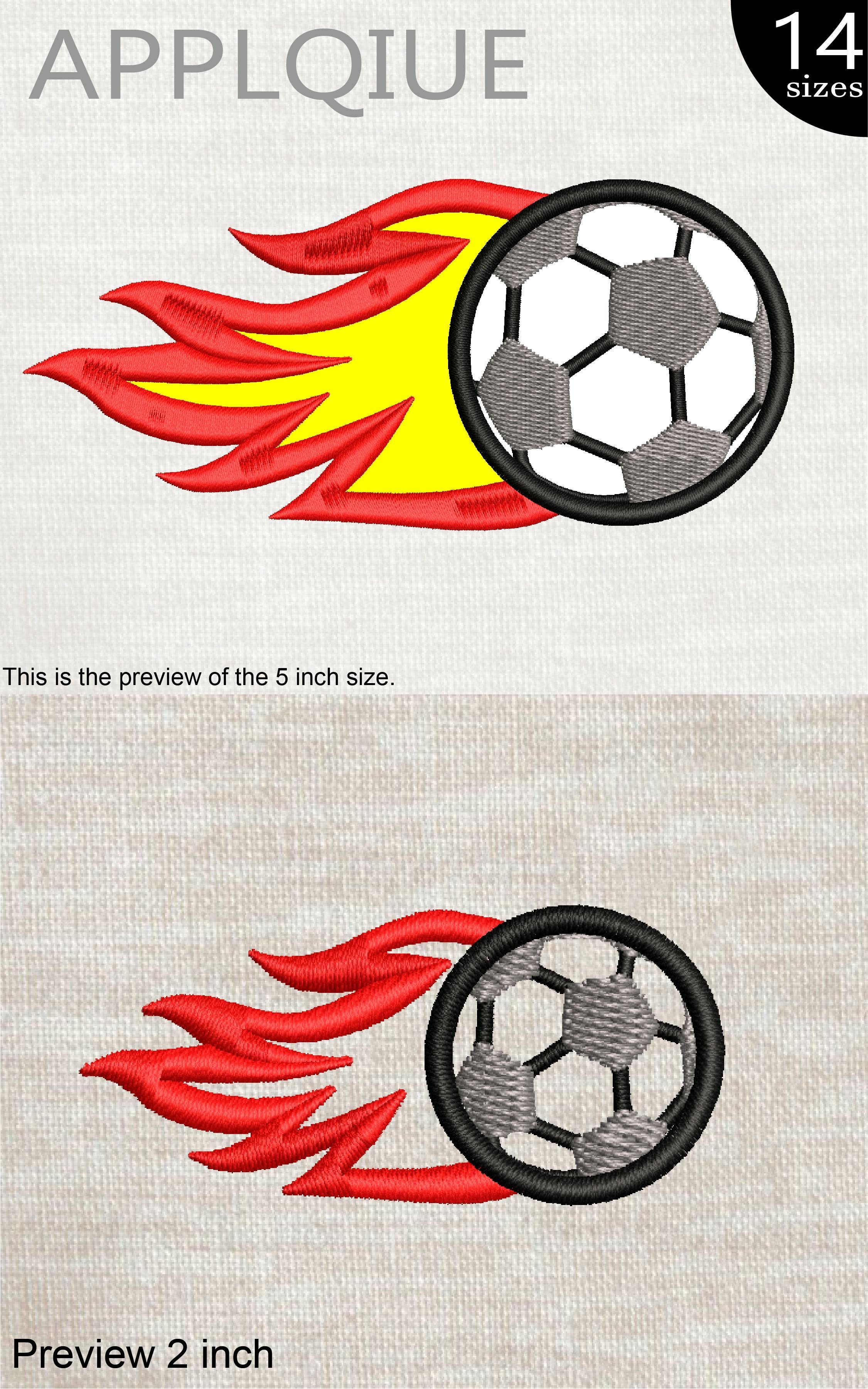 Fire Soccer Balls - Embroidery Files - 98e