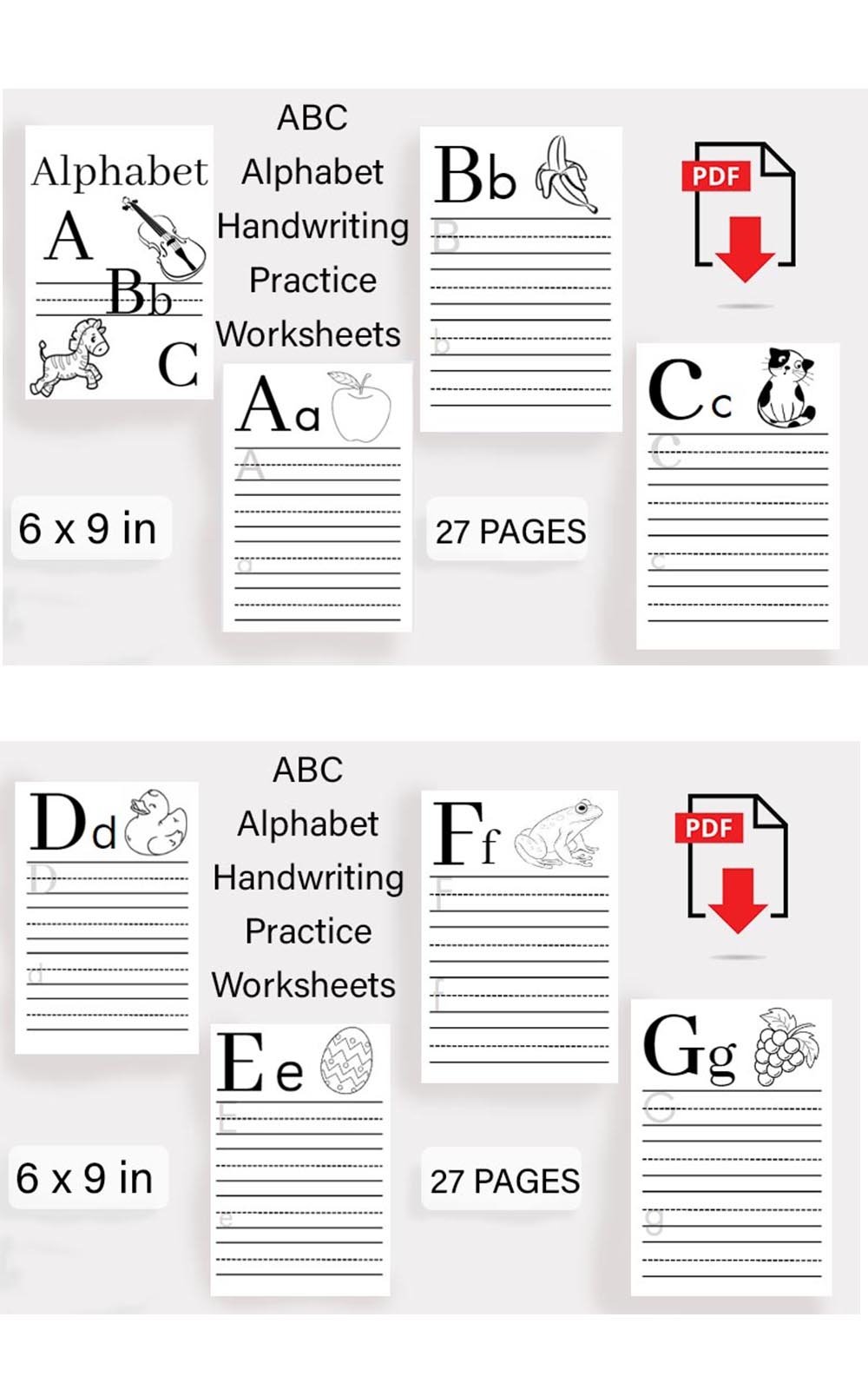 ABC Alphabet Handwriting Practice Worksheets (2535160)