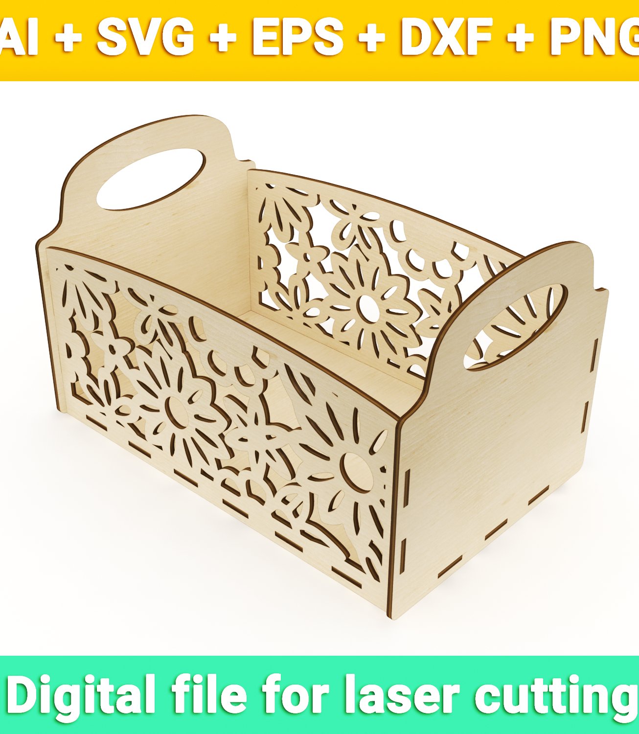 Small Drawer with openwork walls vector for CNC svg vector