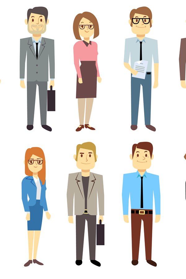 Businessmen businesswomen employee vector people characters