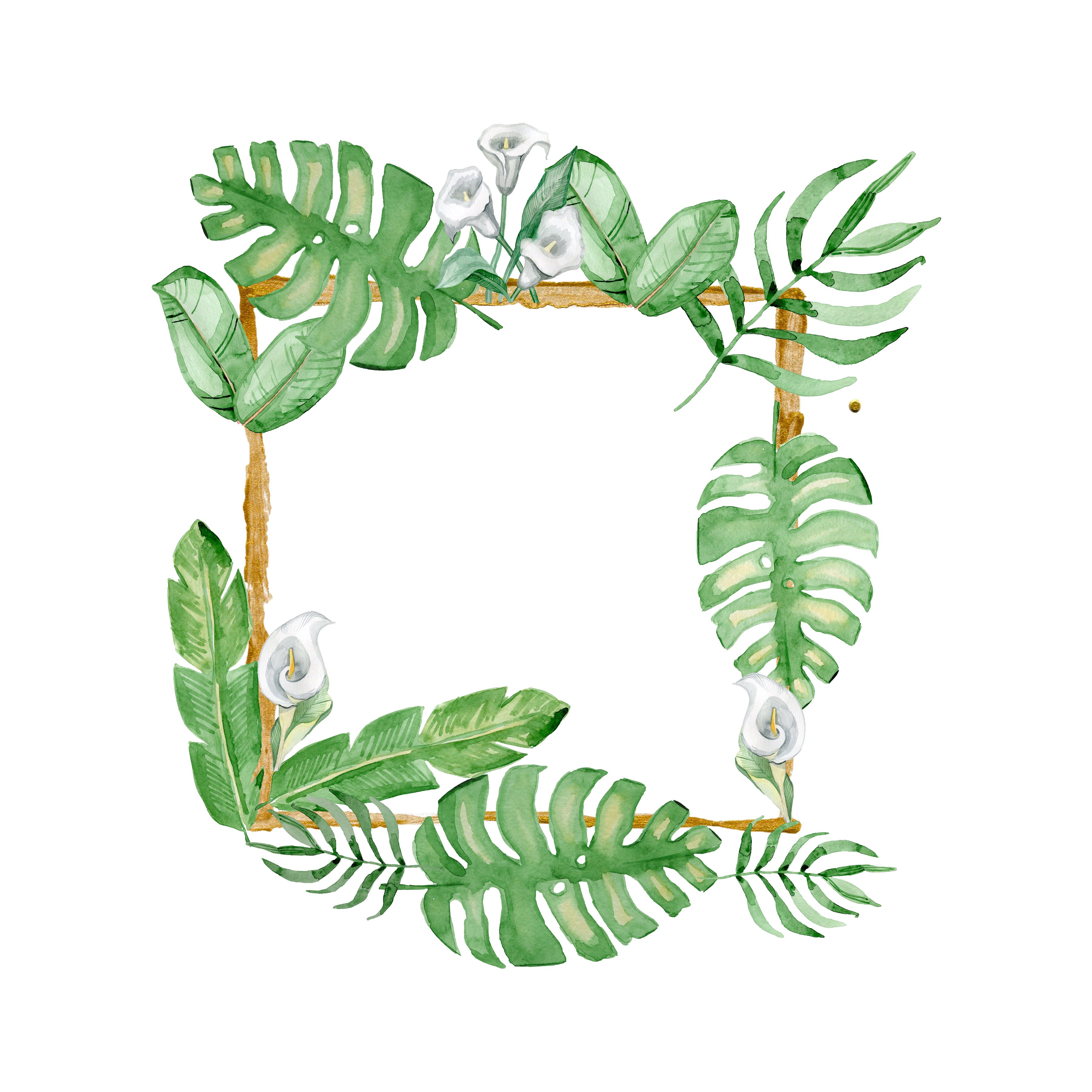 Lettering frames made of exotic leaves