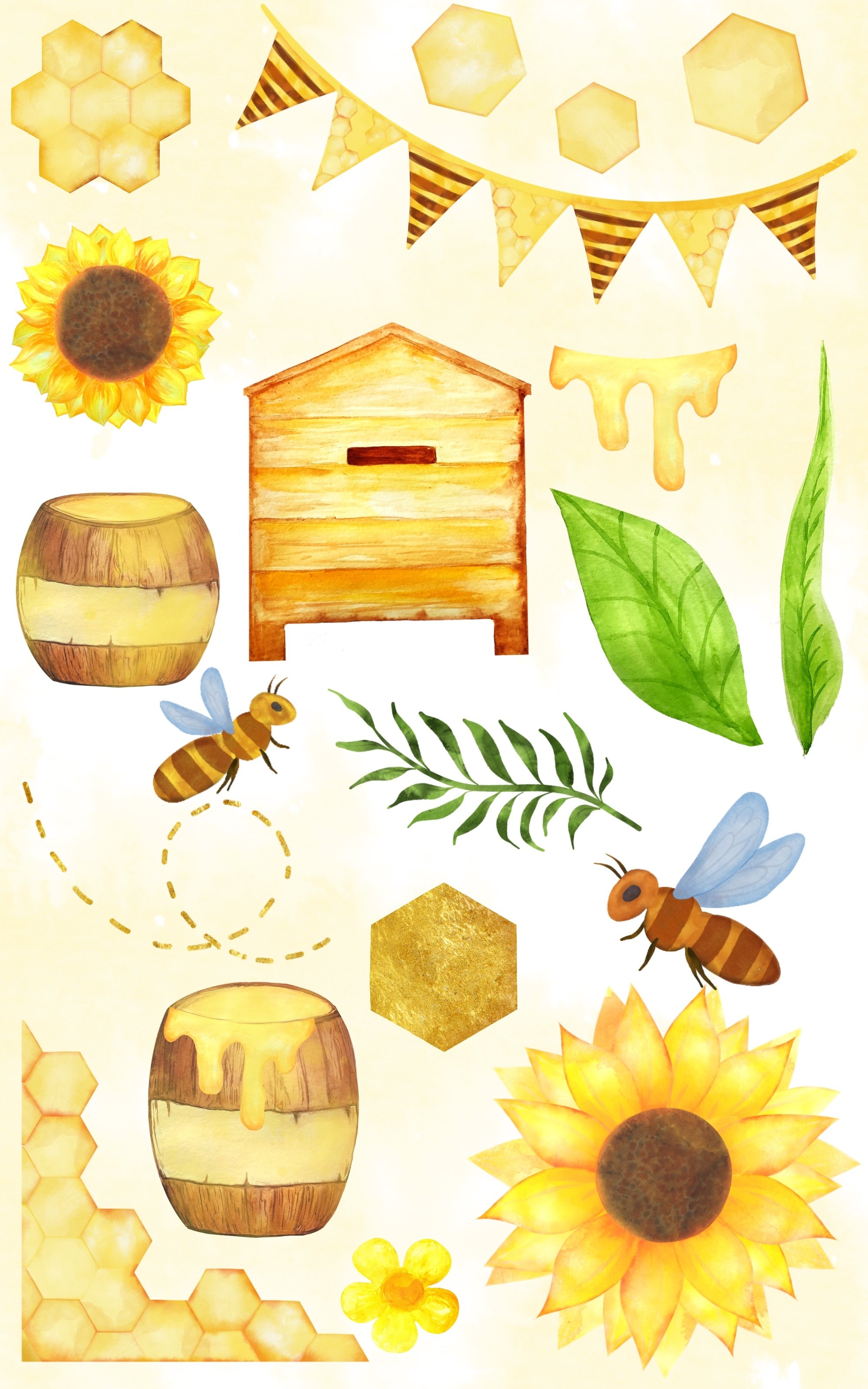 Honey and bee clipart