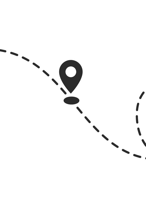 Plane path with location pins vector illustration