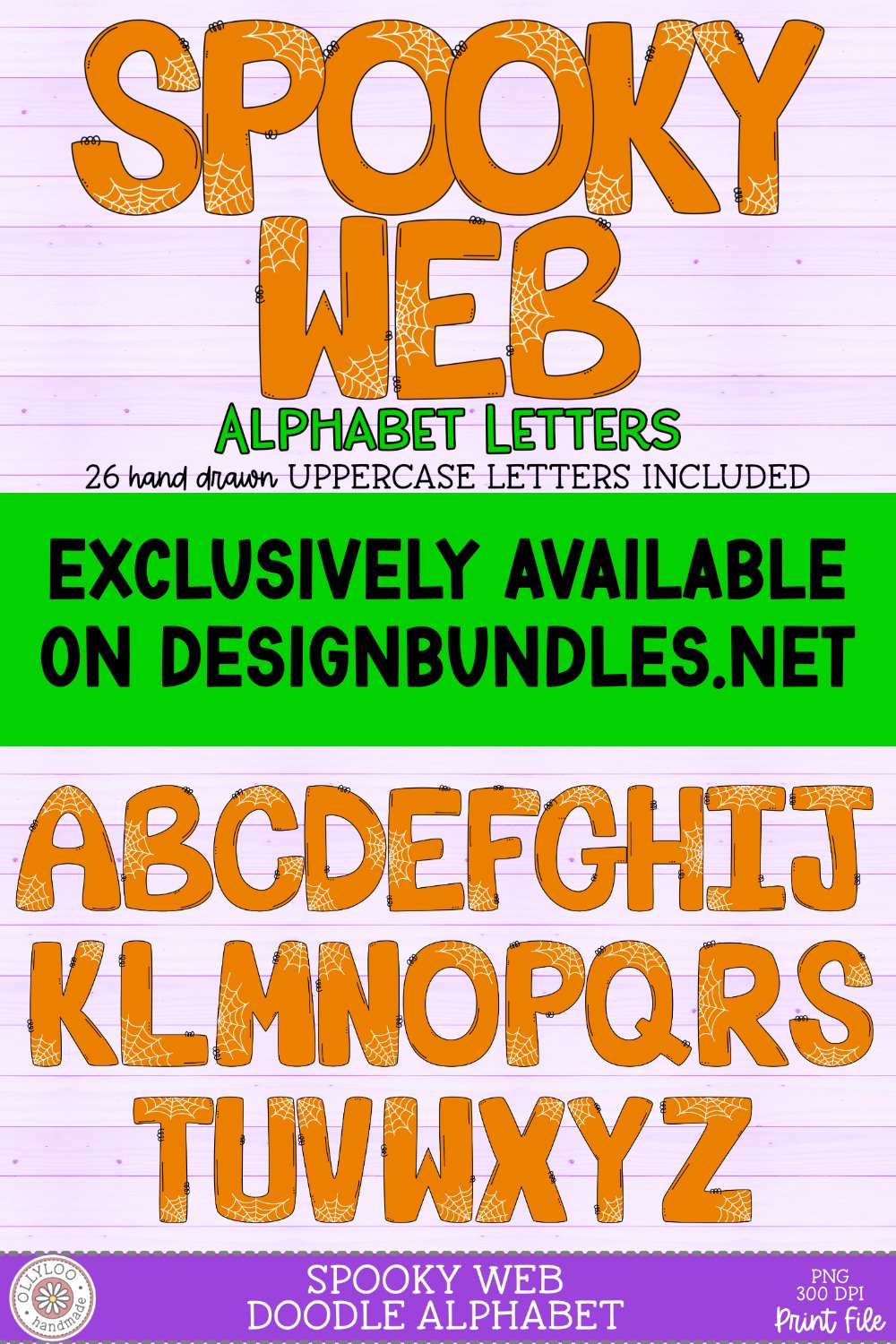Spooky Spider Web Doodle Alphabet - Halloween Alphabet