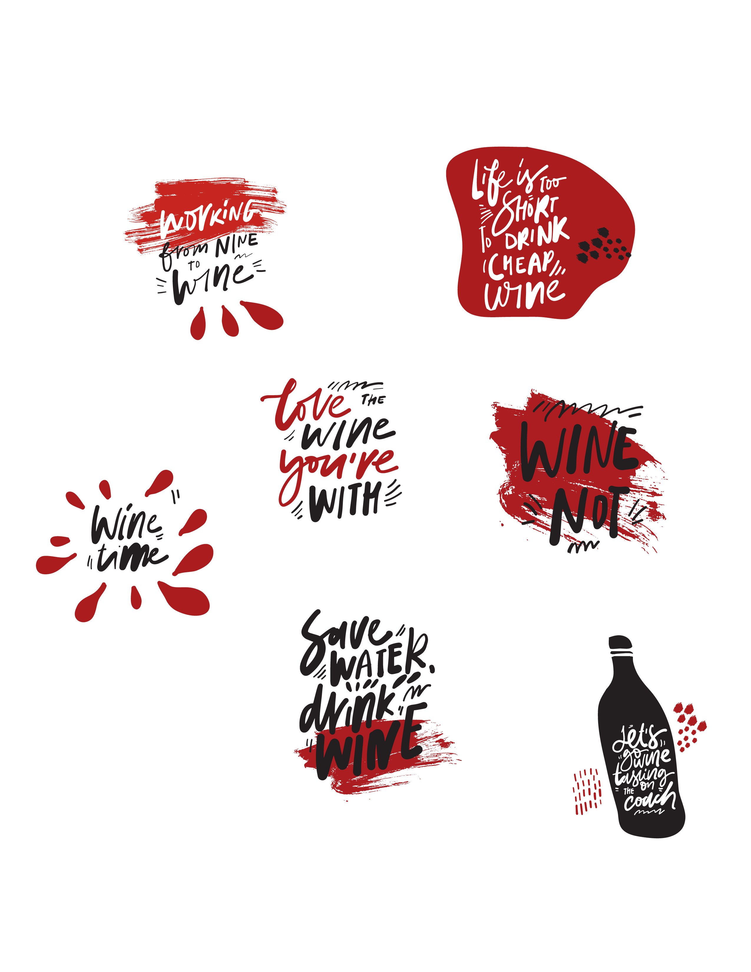 Wine stickers bundle vol 2