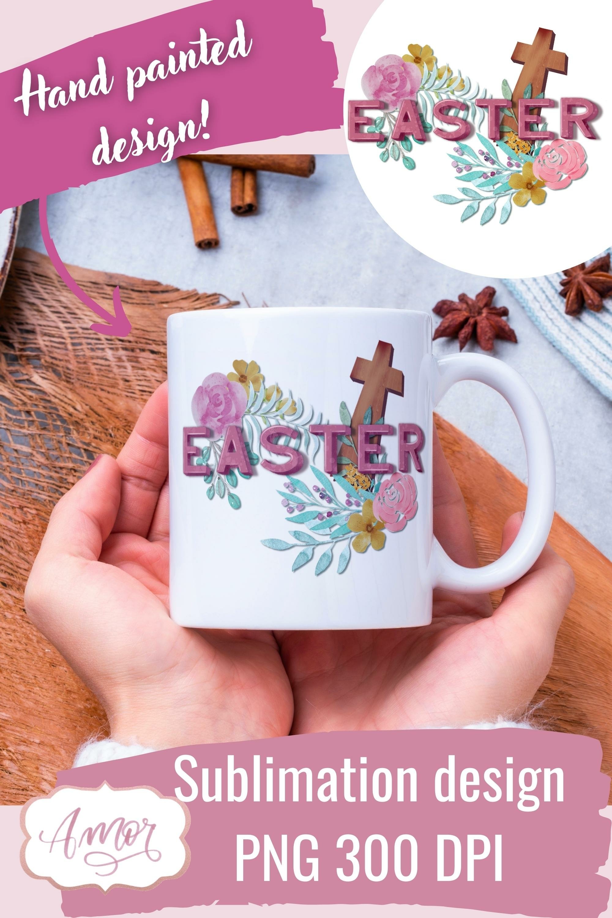Easter floral sublimation design for Easter
