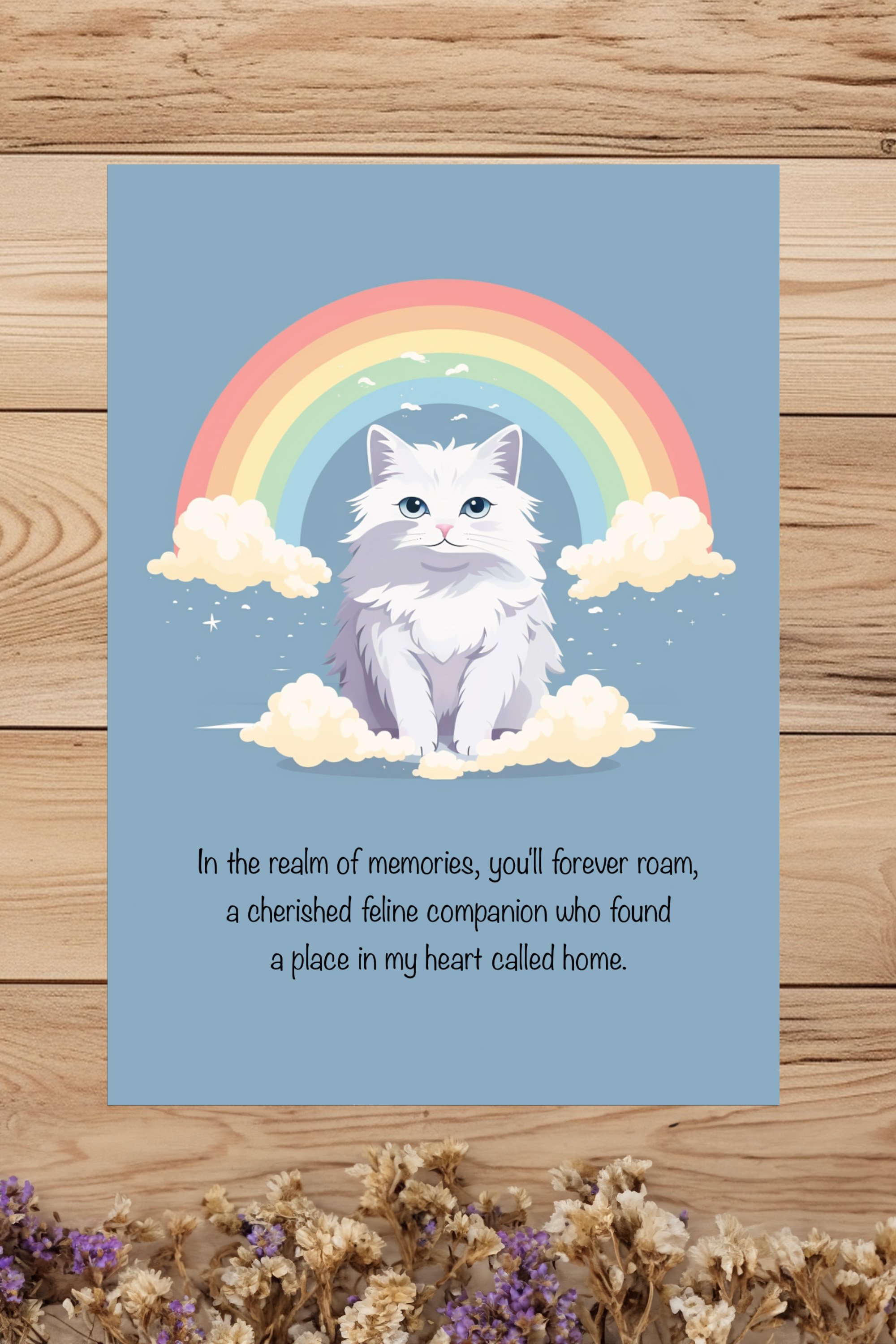 Cat condolence card, Cat sympathy card DIGITAL DOWNLOAD