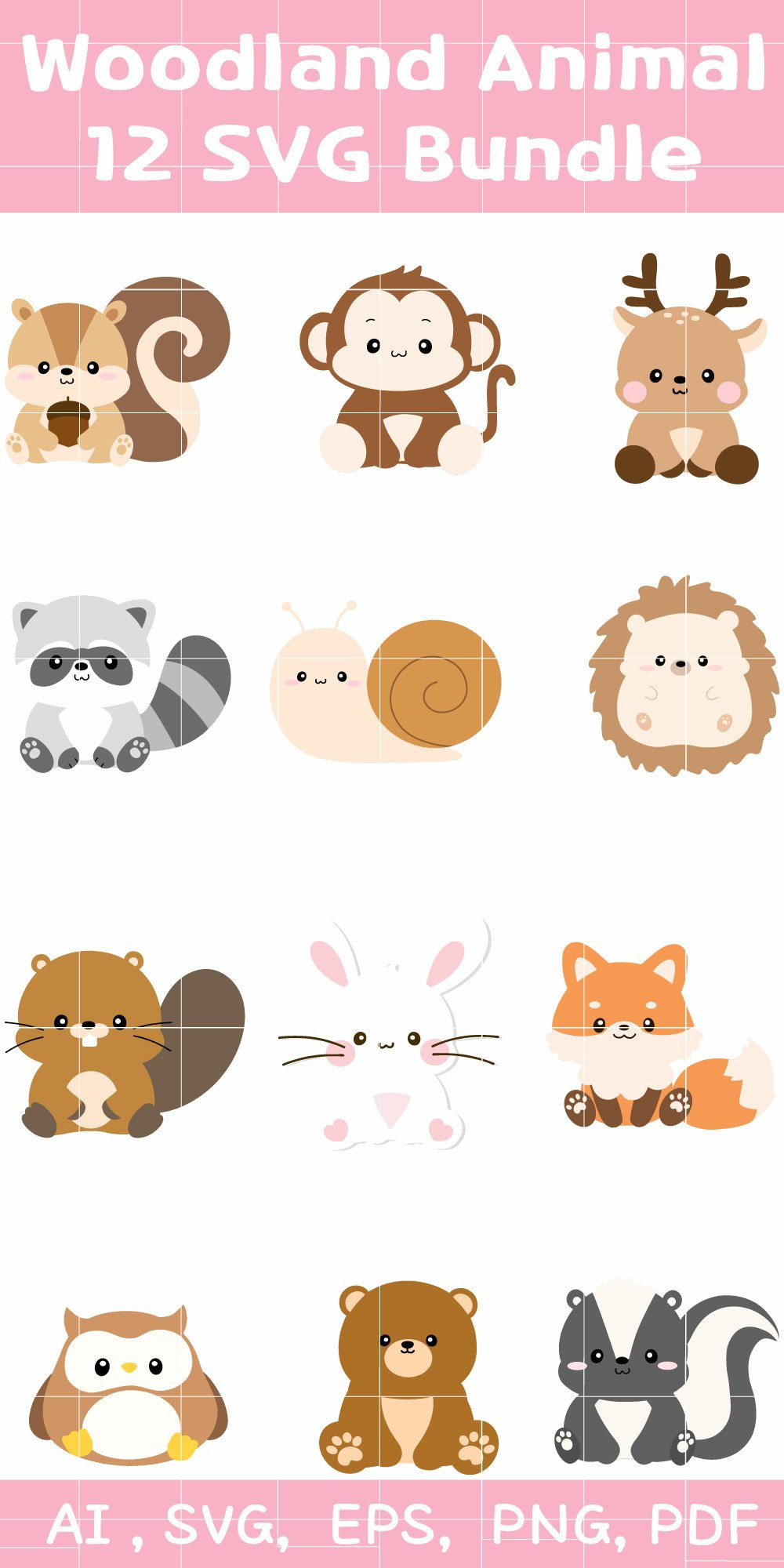 Woodland Animals layered svg cut file,Forest