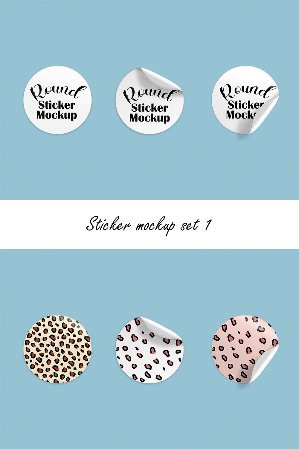 Round Sticker mockup set 1