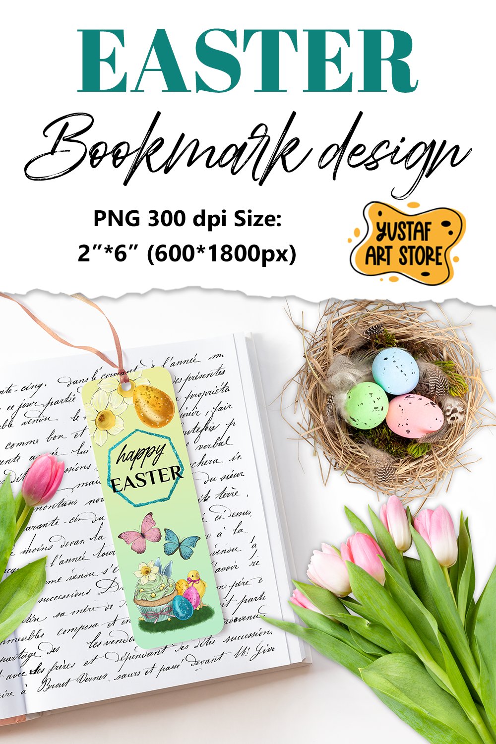 Happy Easter Bookmark printable. Easter chick (3443619)