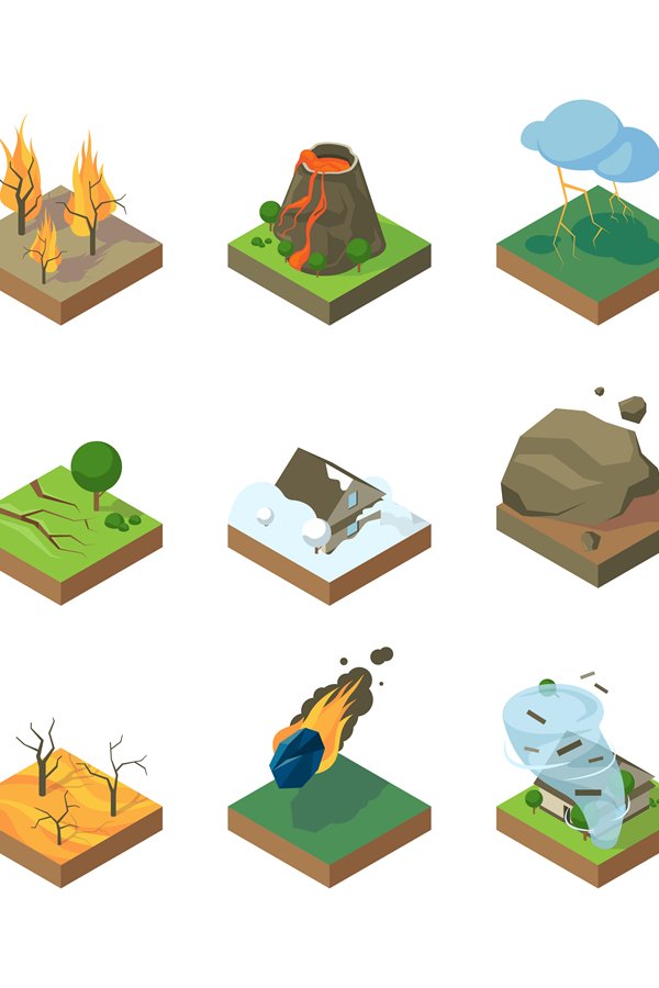 Natural disaster. Global climate change environment earthqua