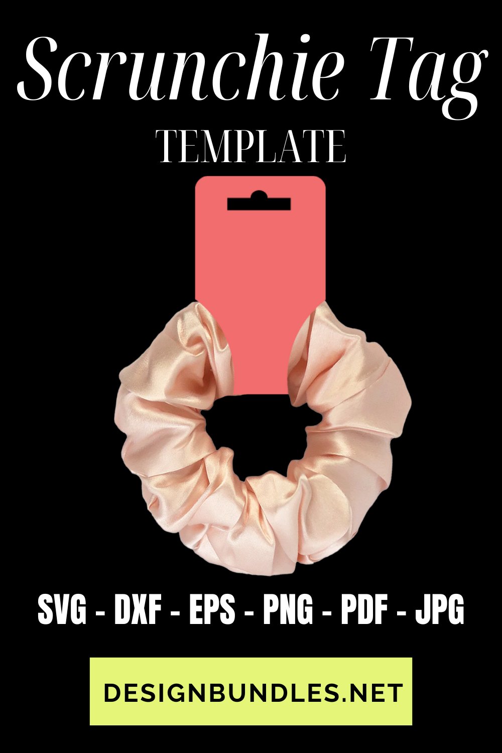 Scrunchie Tag Template SVG, Scrunchie Holder (2730860)