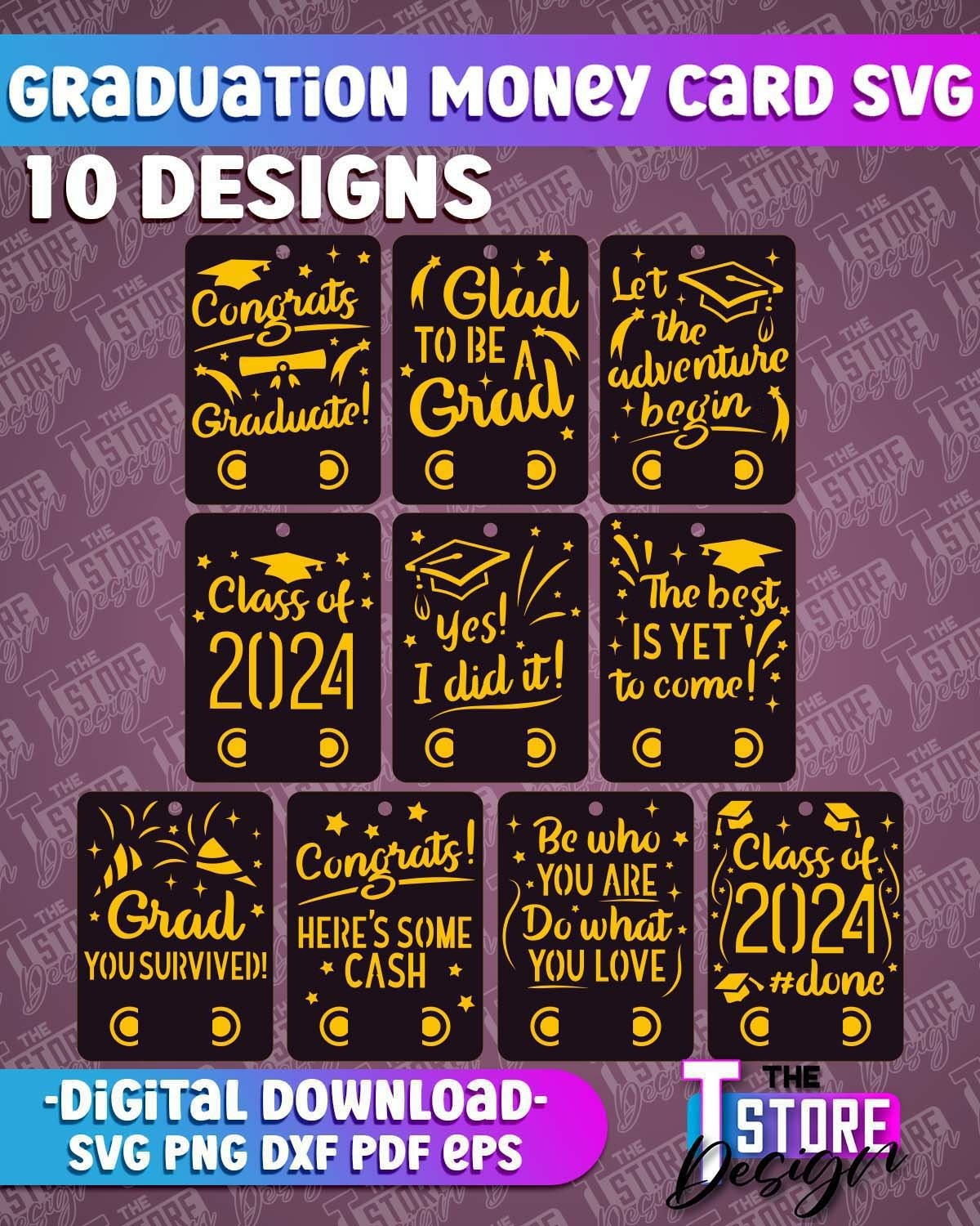 Graduation Money Card SVG Bundle|Class of 2024 Money Holder