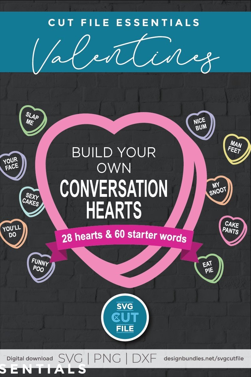 Conversation Hearts SVG, Candy hearts, Valentines Day svg