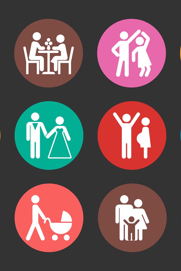 Family vector colorful icons set (850891)