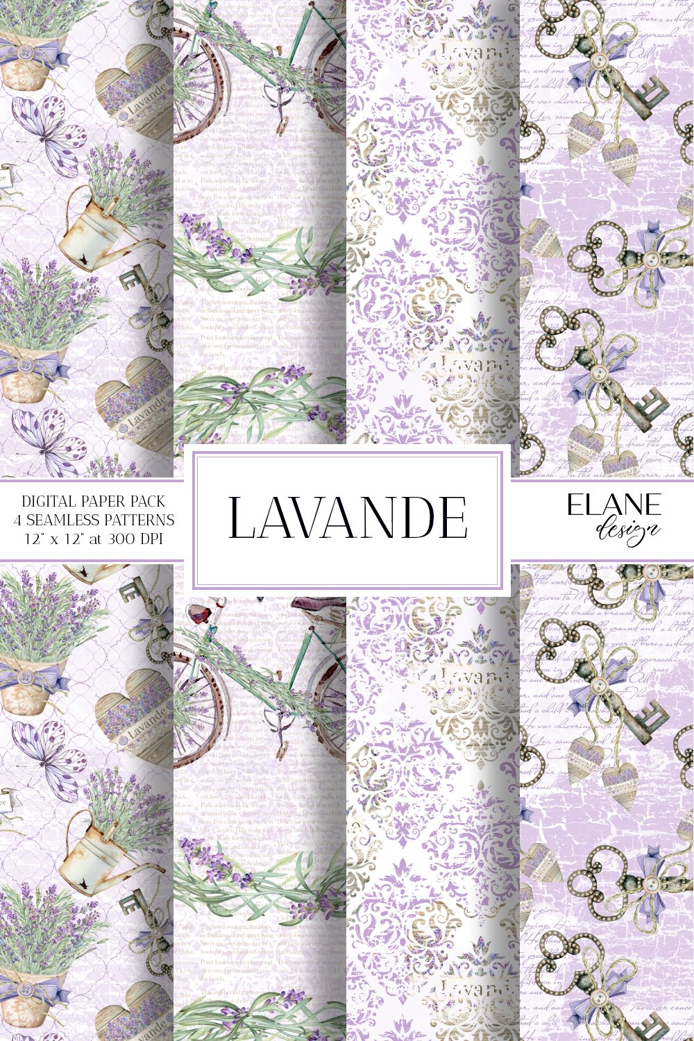 Lavender Digital Paper, Provence Scrapbook Paper (4127254)
