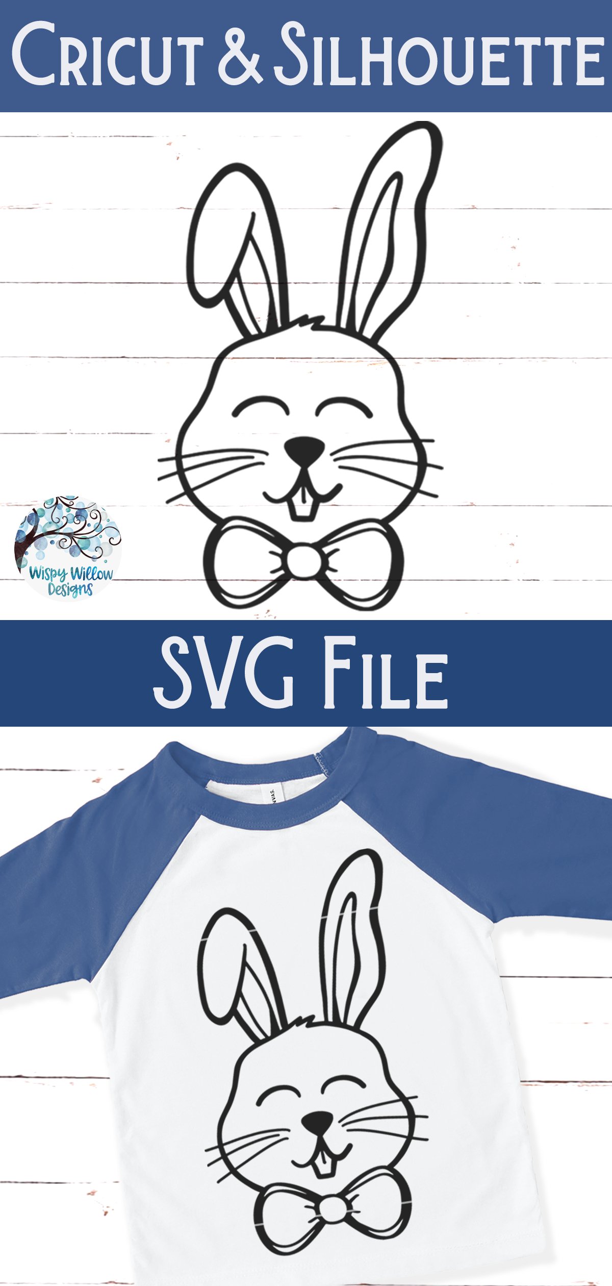 Boy Easter Bunny Rabbit with Bow Tie SVG