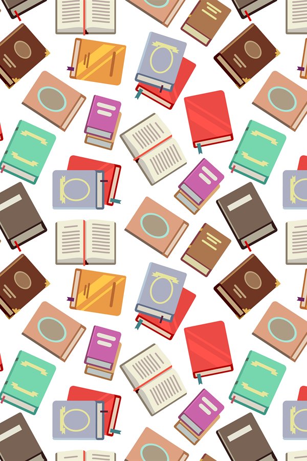 Colorful books seamless pattern - school books seamless text