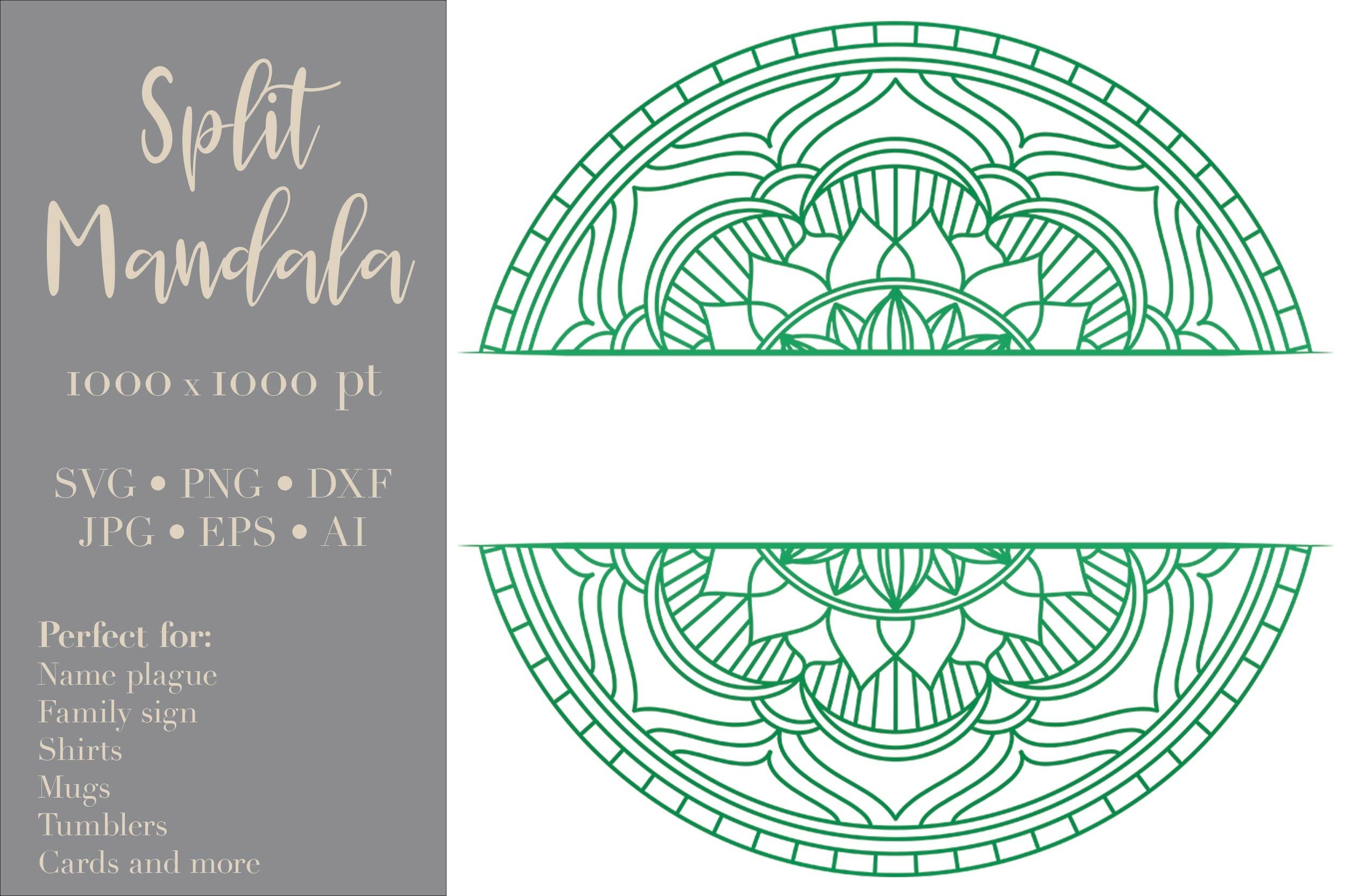 Mandalas SVG Bundle with Split Mandala Full-Half (1215690)