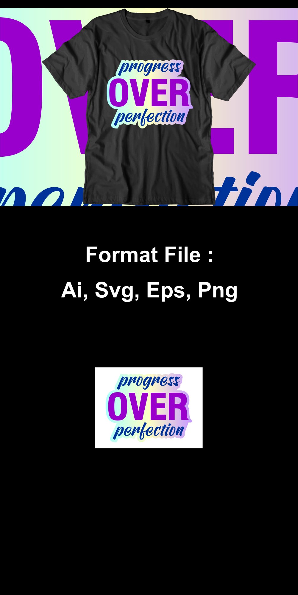 Progress Over Perfection, T shirt designs Svg, Png, Ai, Eps