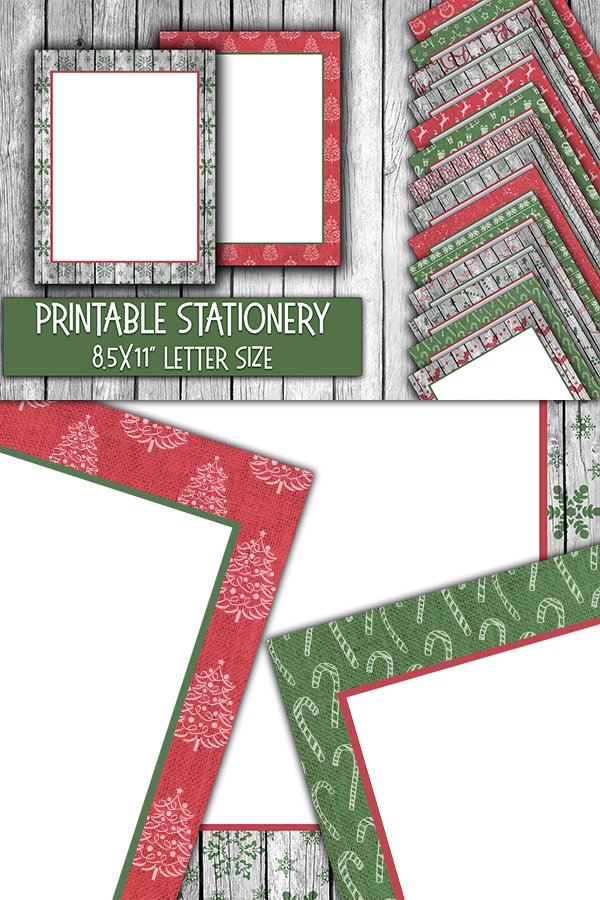 Christmas Stationery - Rustic Christmas Digital Paper