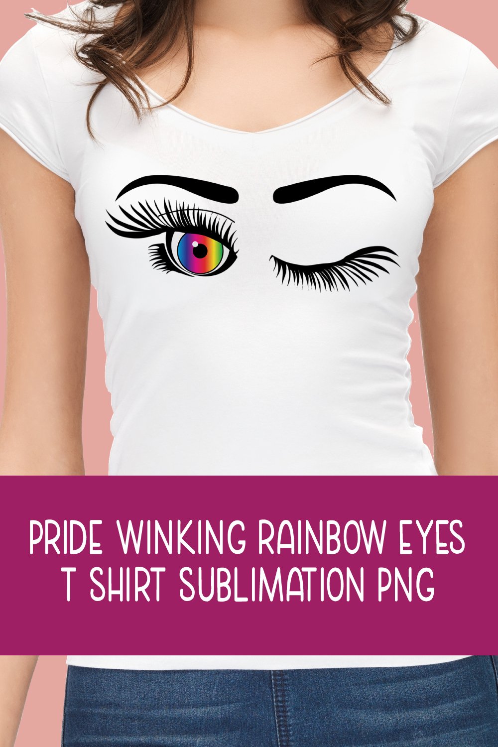 Pride Rainbow Eye Sublimation | Winking Rainbow Eyes Png