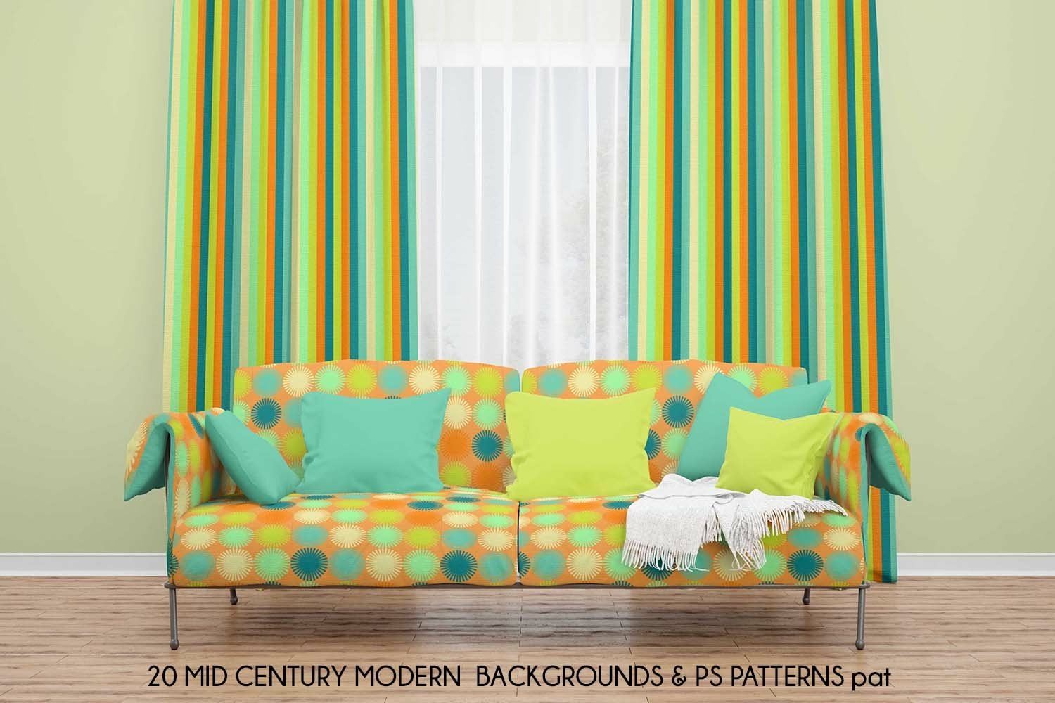 20 Mid Century Mod Backgrounds & PS Patterns pat. vol.2