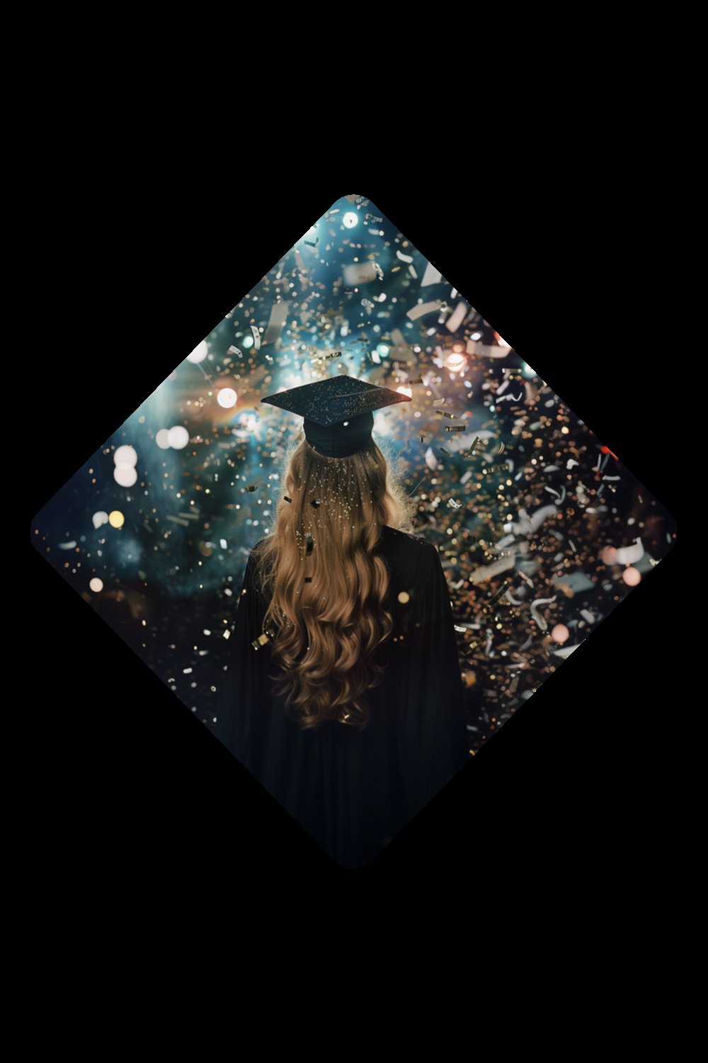 Congratulations Grad Blonde wavy hair Design