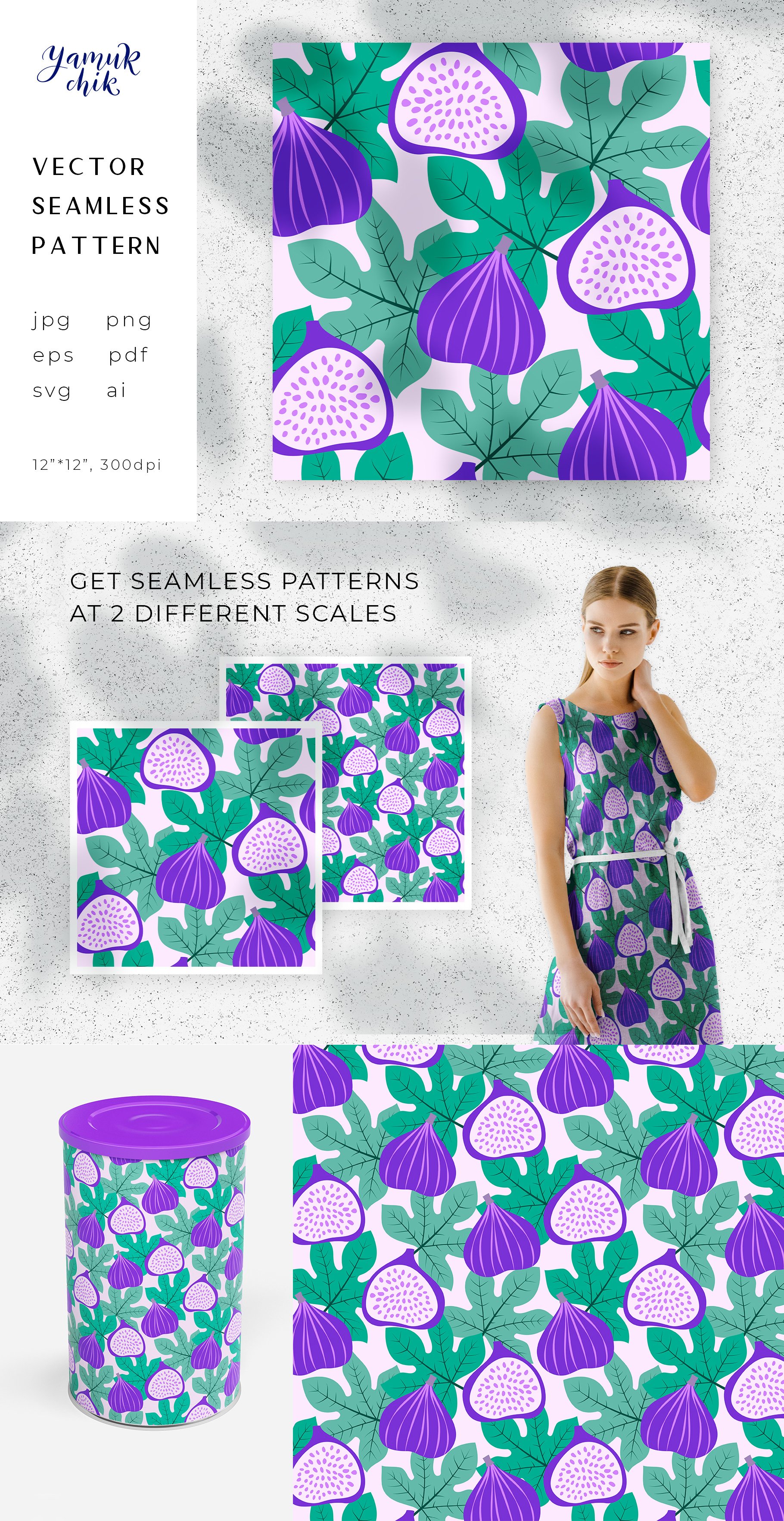 Figs fruit Digital Paper png, seamless vector figs (725165)