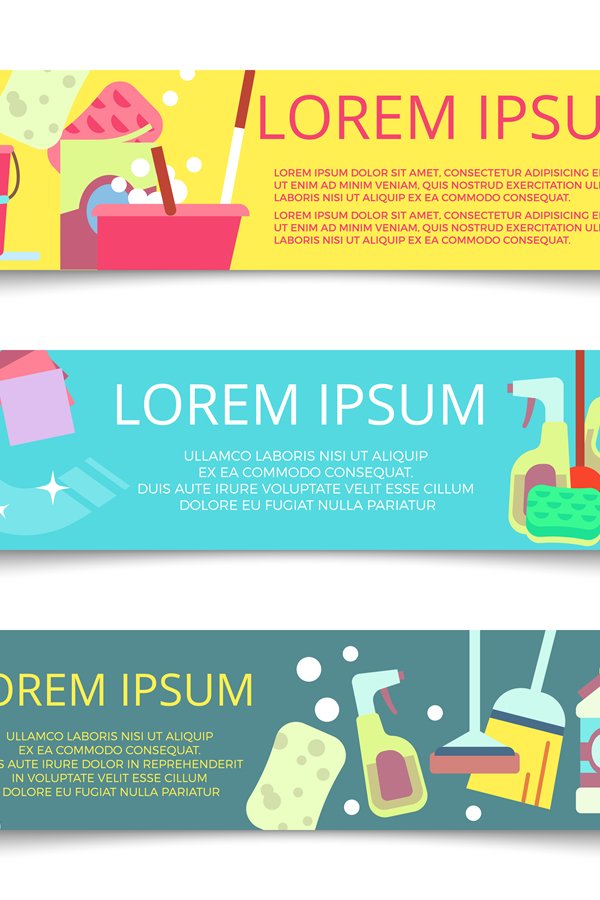 Cleaning service banners template