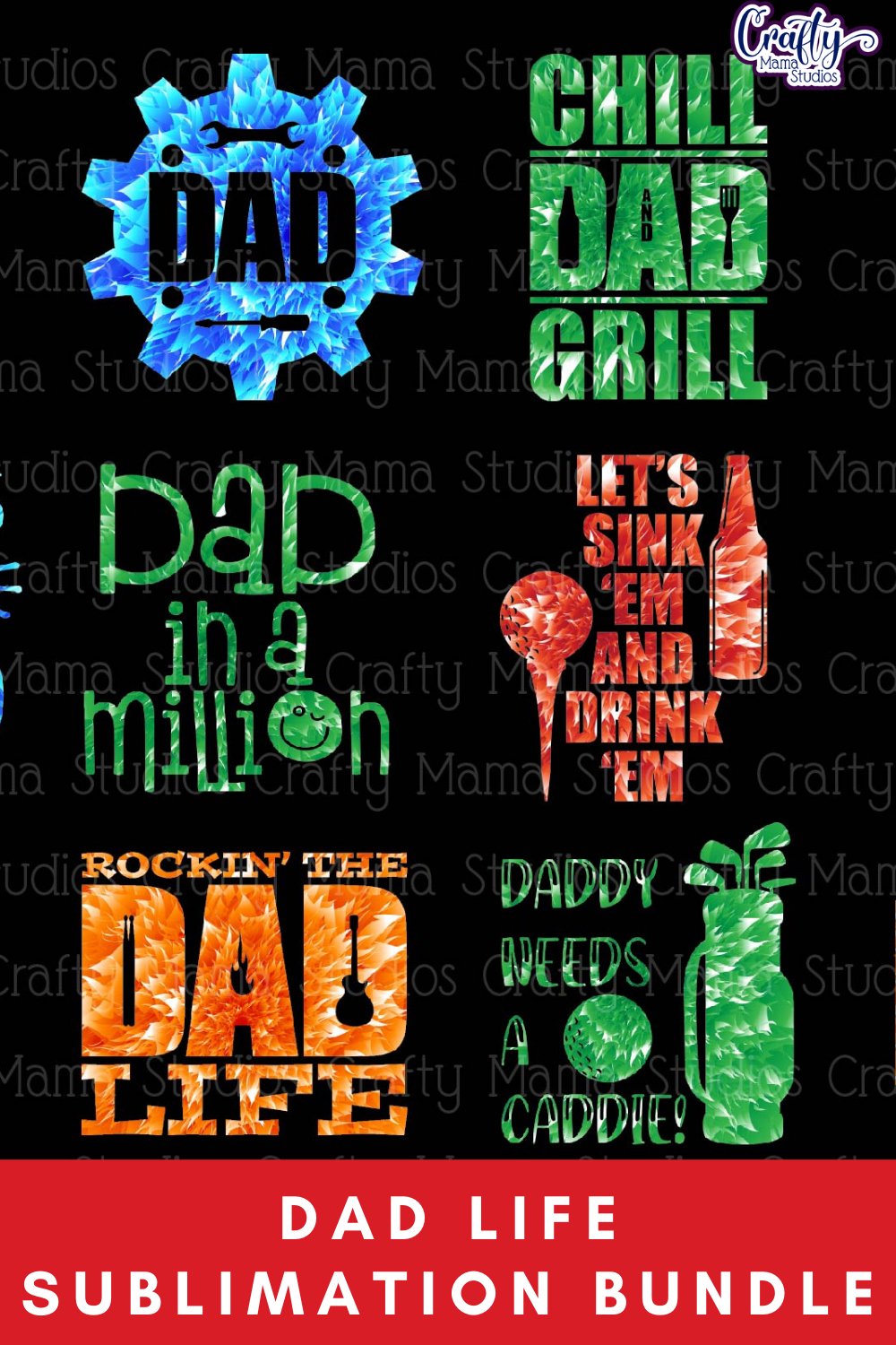 Dad Sublimation Png Bundle | 12 Designs for Fathers Day Gift