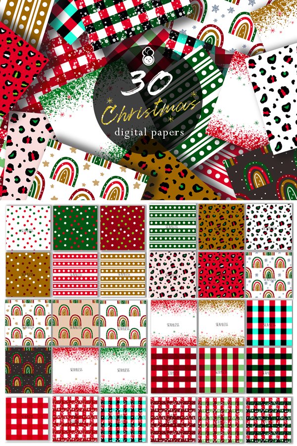Christmas digital paper bundle (1568438)