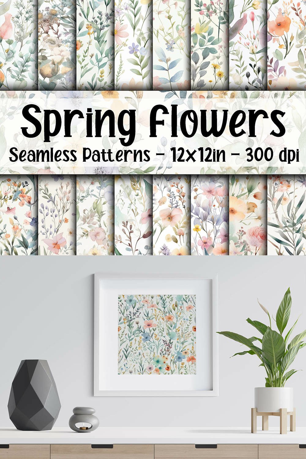 Seamless Cherry Blossoms Digital Paper