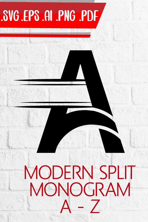 Modern Split Monogram Svg eps ai png pdf
