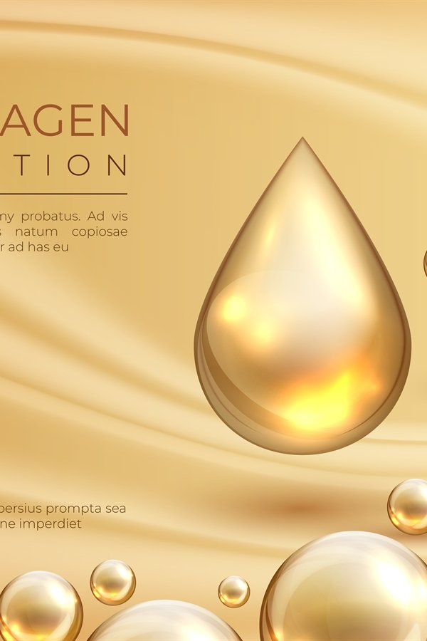 Collagen background. Cosmetic skin care ad banner, (1140748)