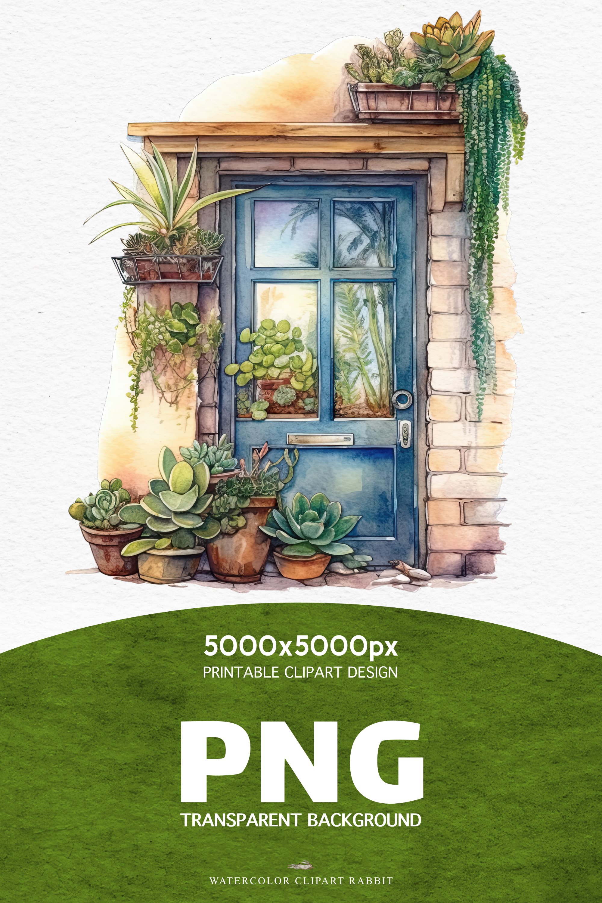 Floral Window Flowers Clipart PNG Scrapbooking Nursery Art