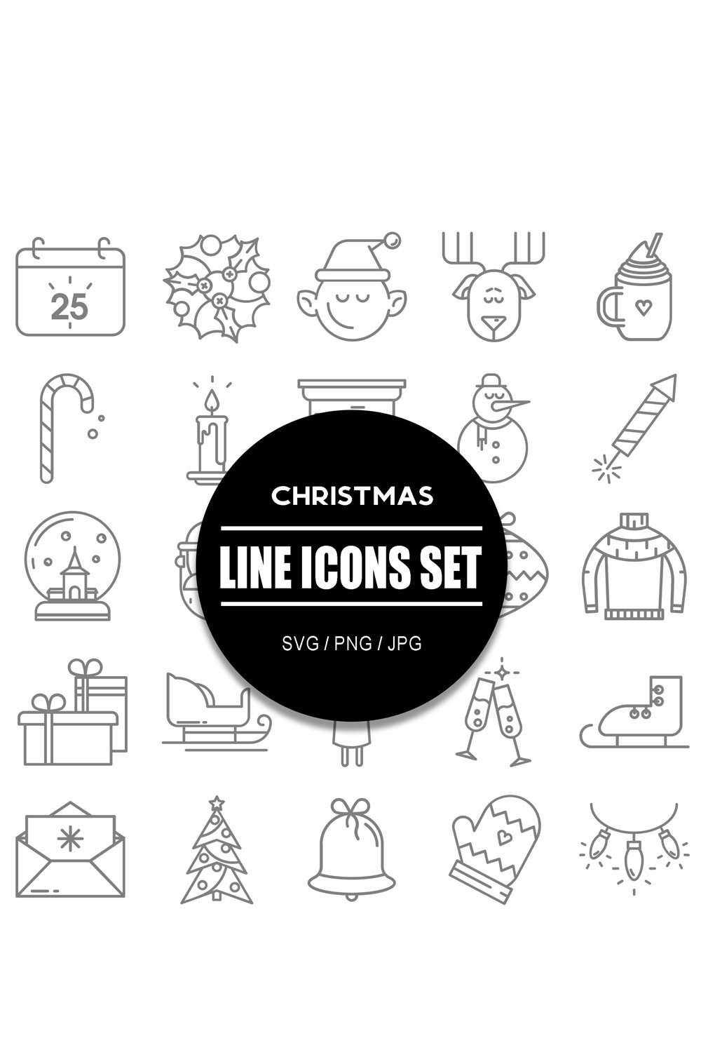 Christmas Line Icon Set (2428936)
