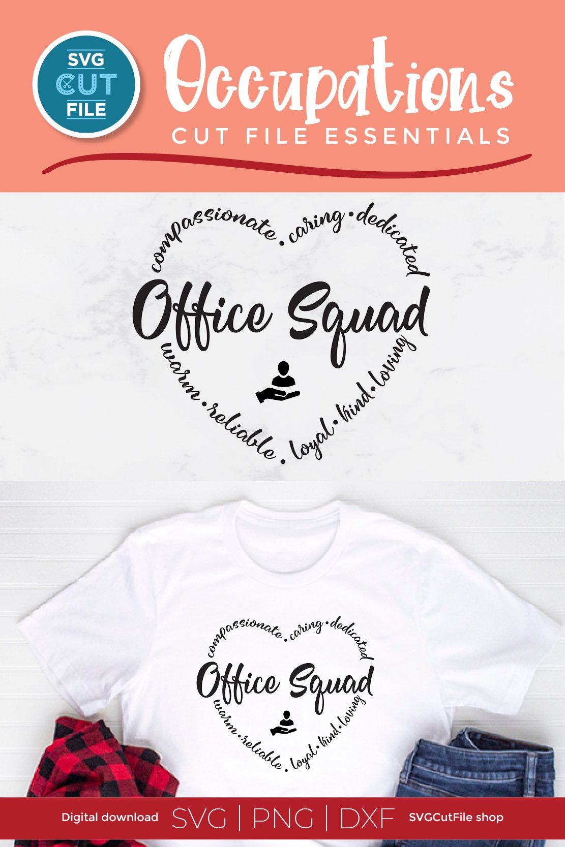 Office squad svg with heart