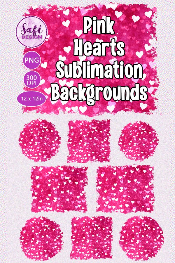 Pink Hearts Sublimation Backgrounds