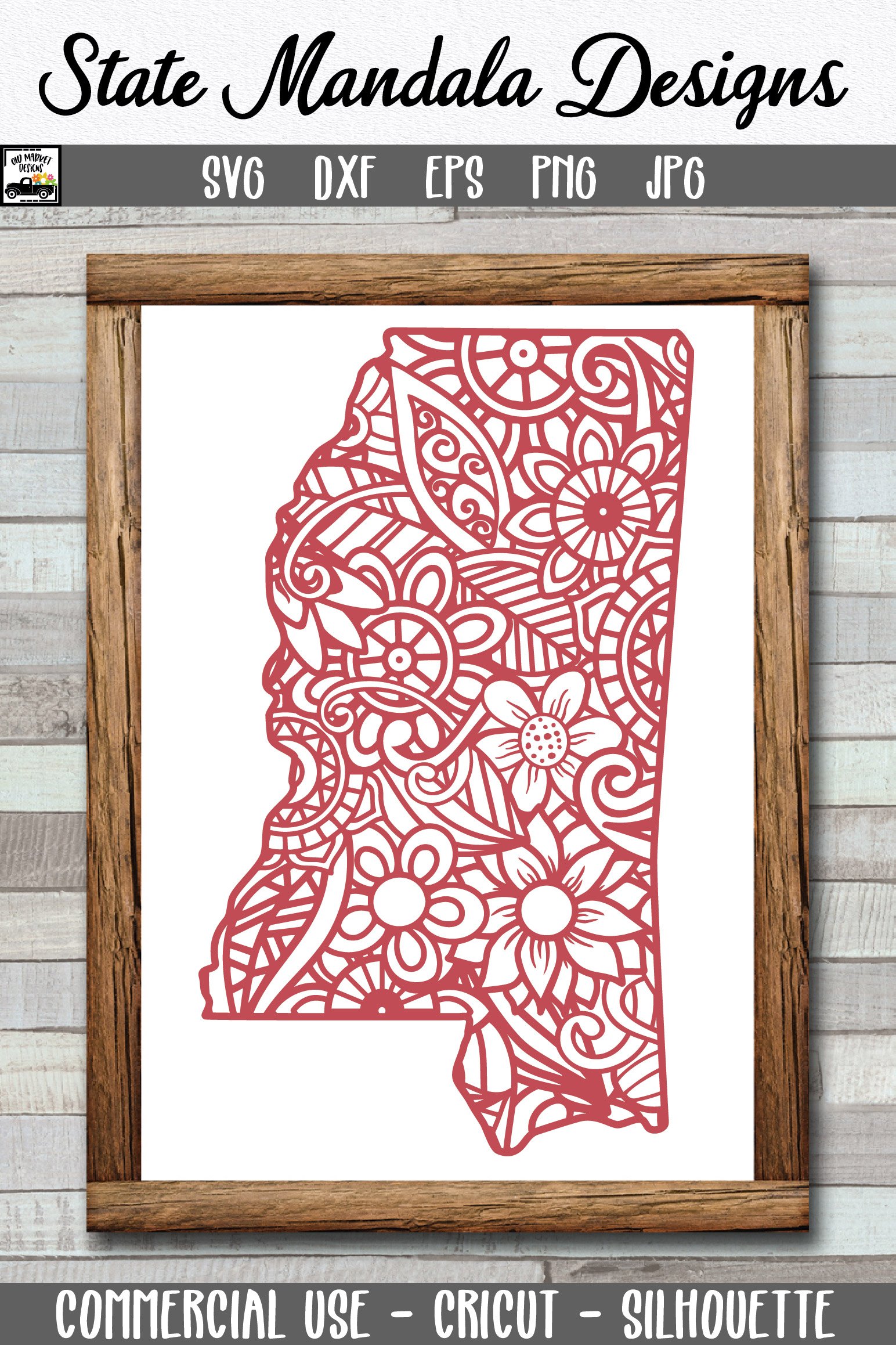 Mississippi SVG File - Mississippi State Mandala SVG File