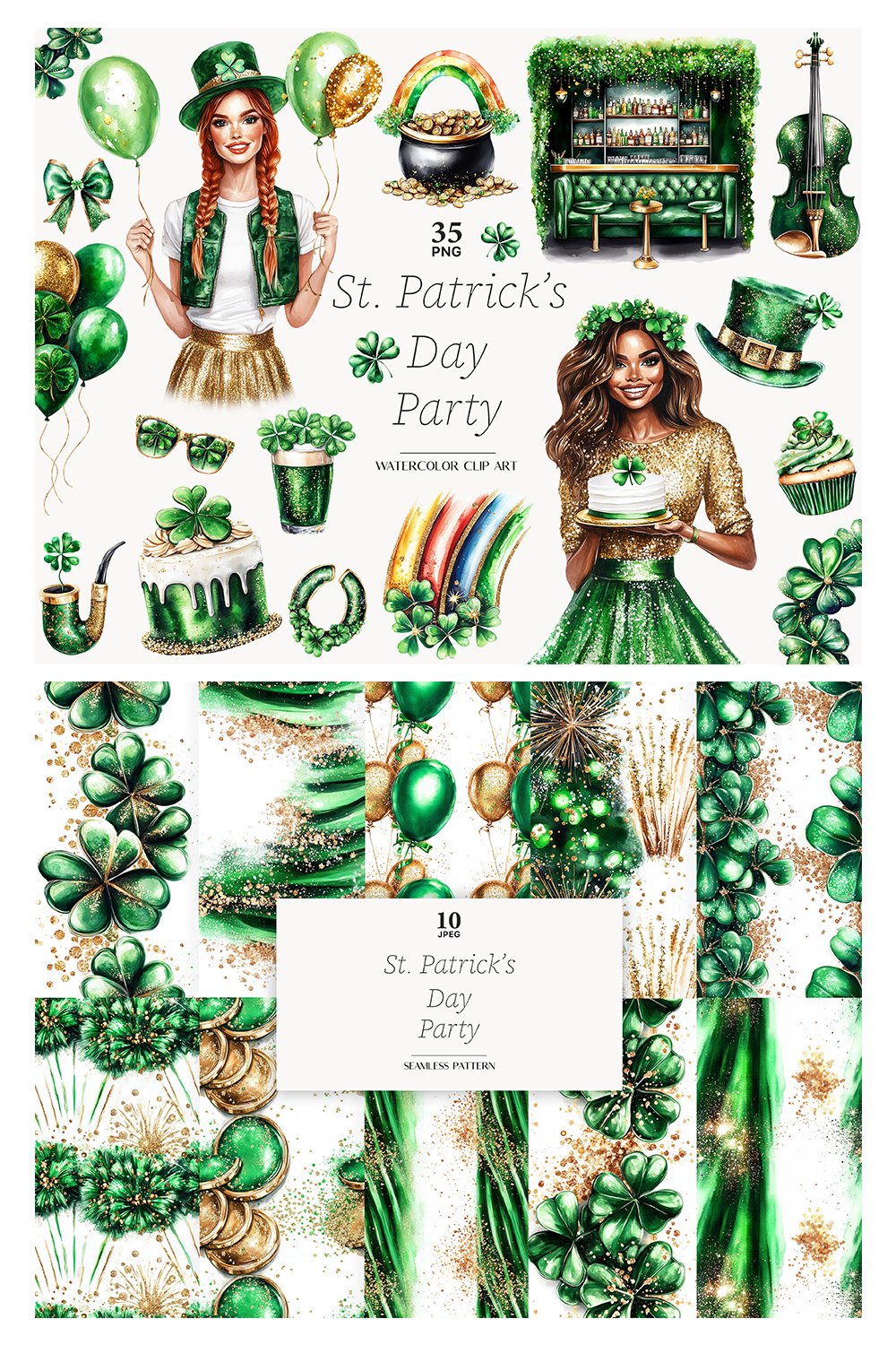 St. Patrick's Day Digital Papers | Irish Pattern