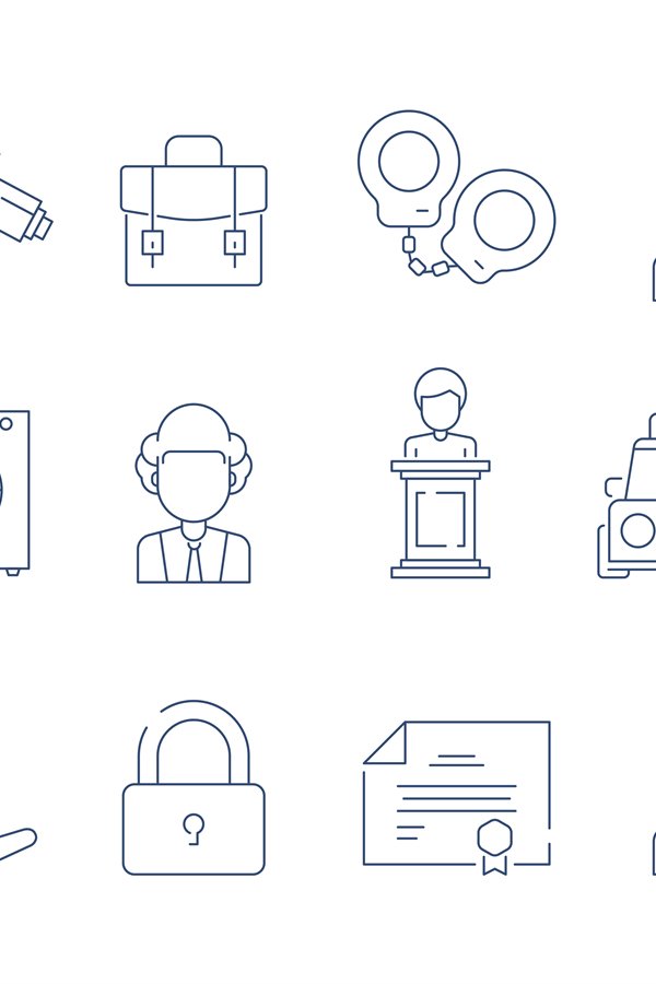 Law protection icon. Lawyer justice legal corporate judgemen